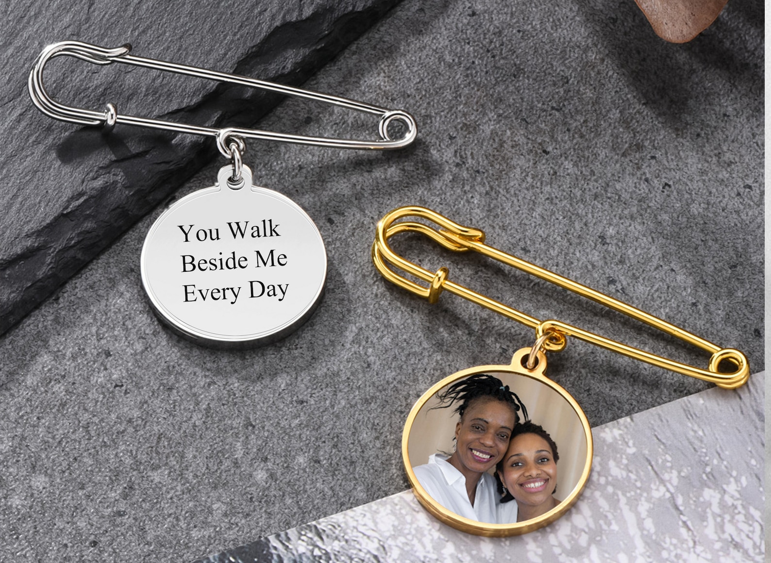 Personalized Memorial Photo Pin: Stainless Steel Wedding Boutonniere ...