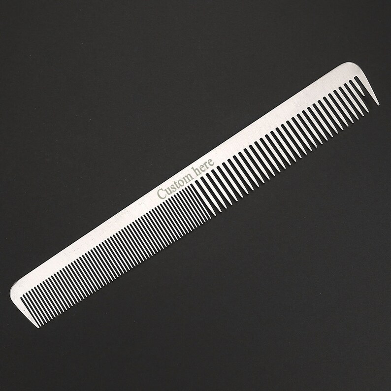 Personalized Comb with Leather Pouch Barber Combs Metal | Etsy