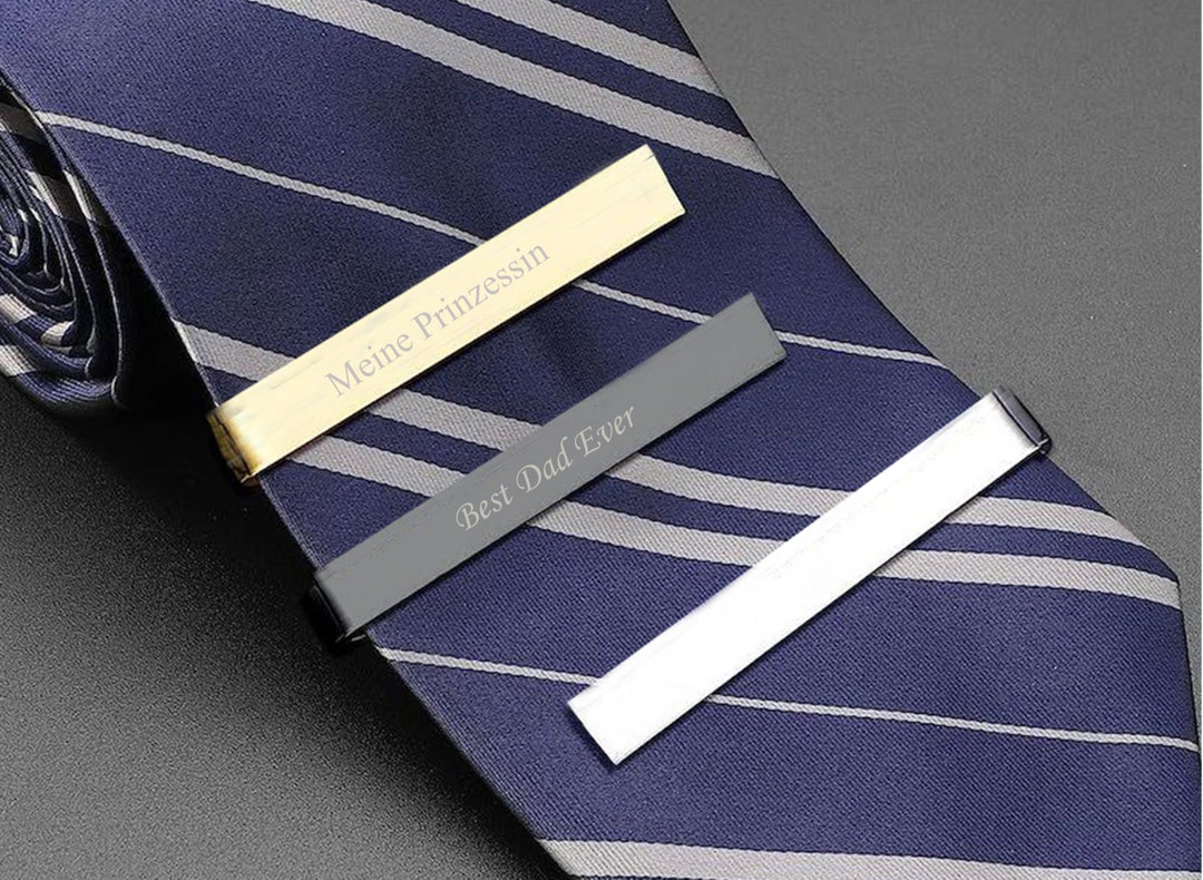 Custom Tie Bar Personalized Groomsmen Gift Black Tie Bar - Etsy
