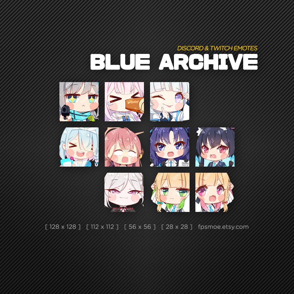 Blue Archive Emotes - Etsy