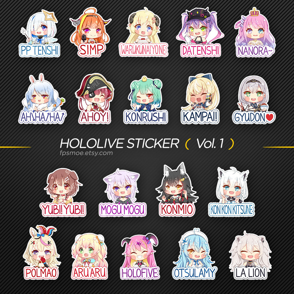 Hololive Sticker Vol. 1 | Etsy UK