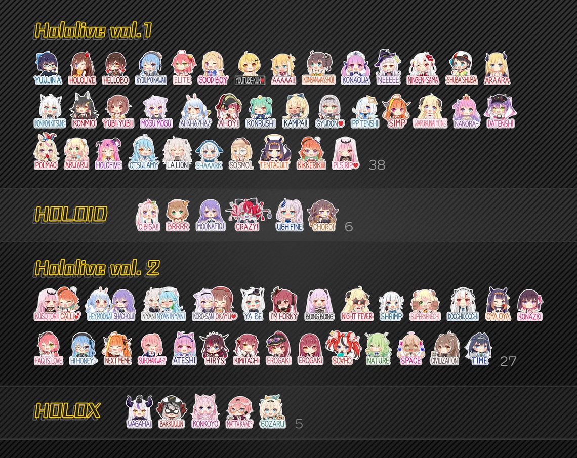 Hololive Sticker Vol. 2 | Etsy Canada