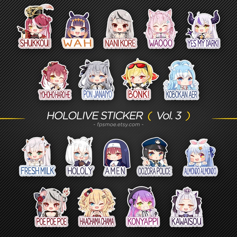 Hololive Sticker Vol. 3 - Etsy