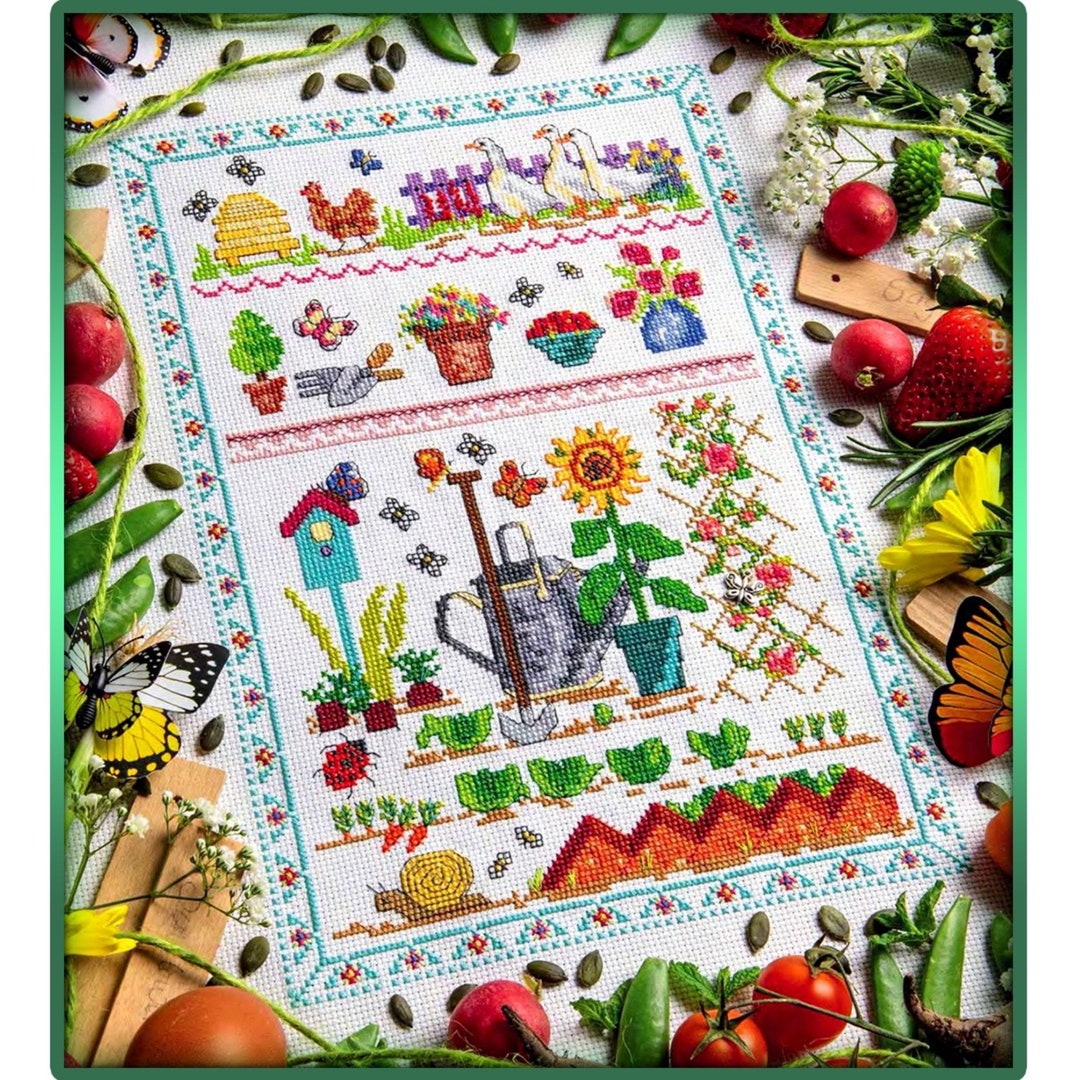 Country Sample, Cross Stitch Pattern PDF, Cross Stitch Chart,instant ...