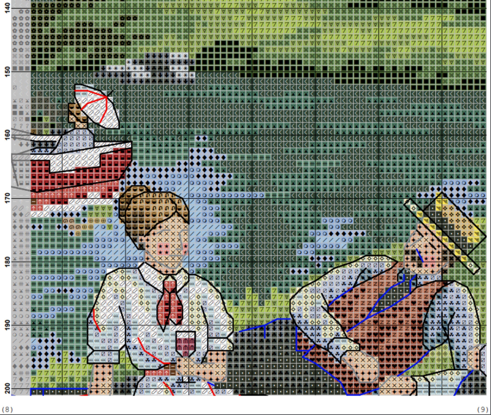 Picnic on the Lawn, Cross Stitch Pattern PDF, Cross Stitch Chart ...