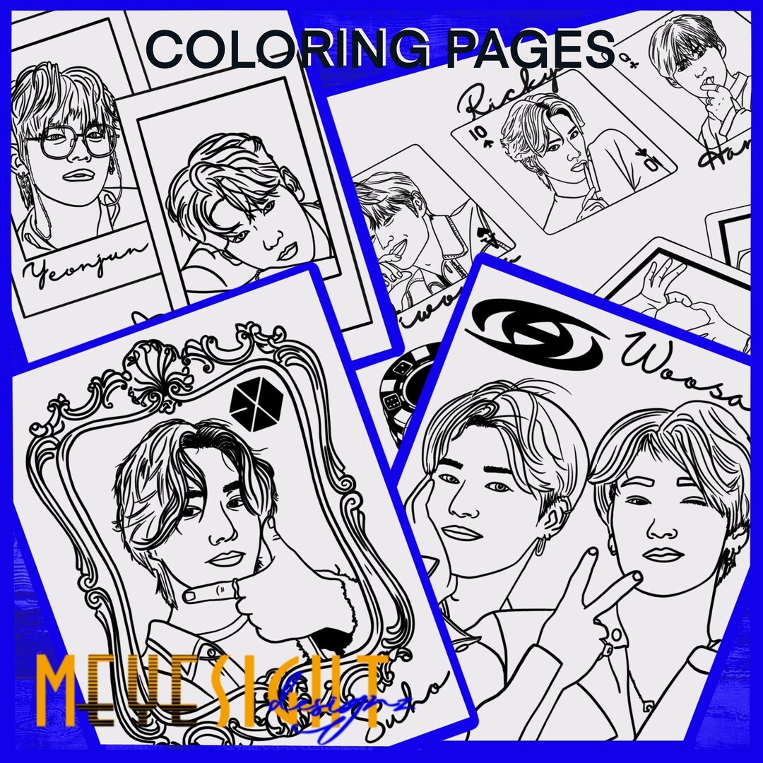 Digital Download - K-POP (boys) Coloring Pages | Exo | Zbone | ATEEZ ...