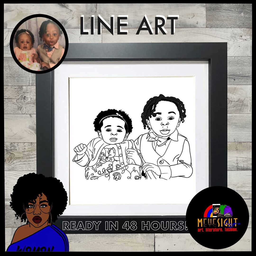 Custom Line Portrait: Minimalist Outline Art (JPG PNG Printable) - Etsy