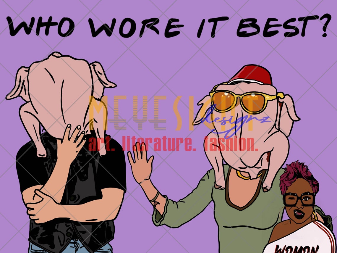 Digital Download Joey and Monica Turkey on Head Thanksgiving friends - Etsy