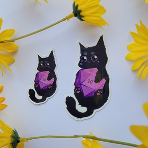 D&D Cats - Glossy Stickers // Dnd, Dice, Cute, Animal, Fantasy, Ttrpg ...