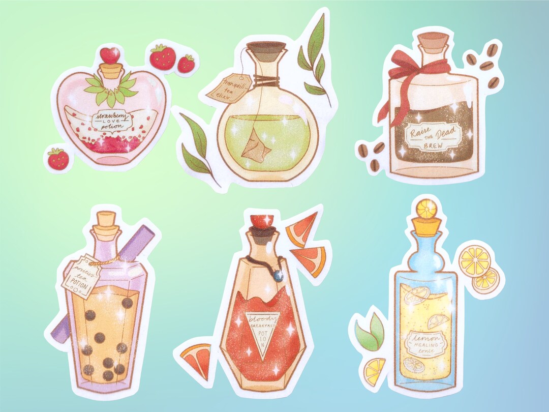 Potions Sticker Set // Glossy, Dnd, Fantasy, Rpg, Ttrpg, Cute, D&d - Etsy