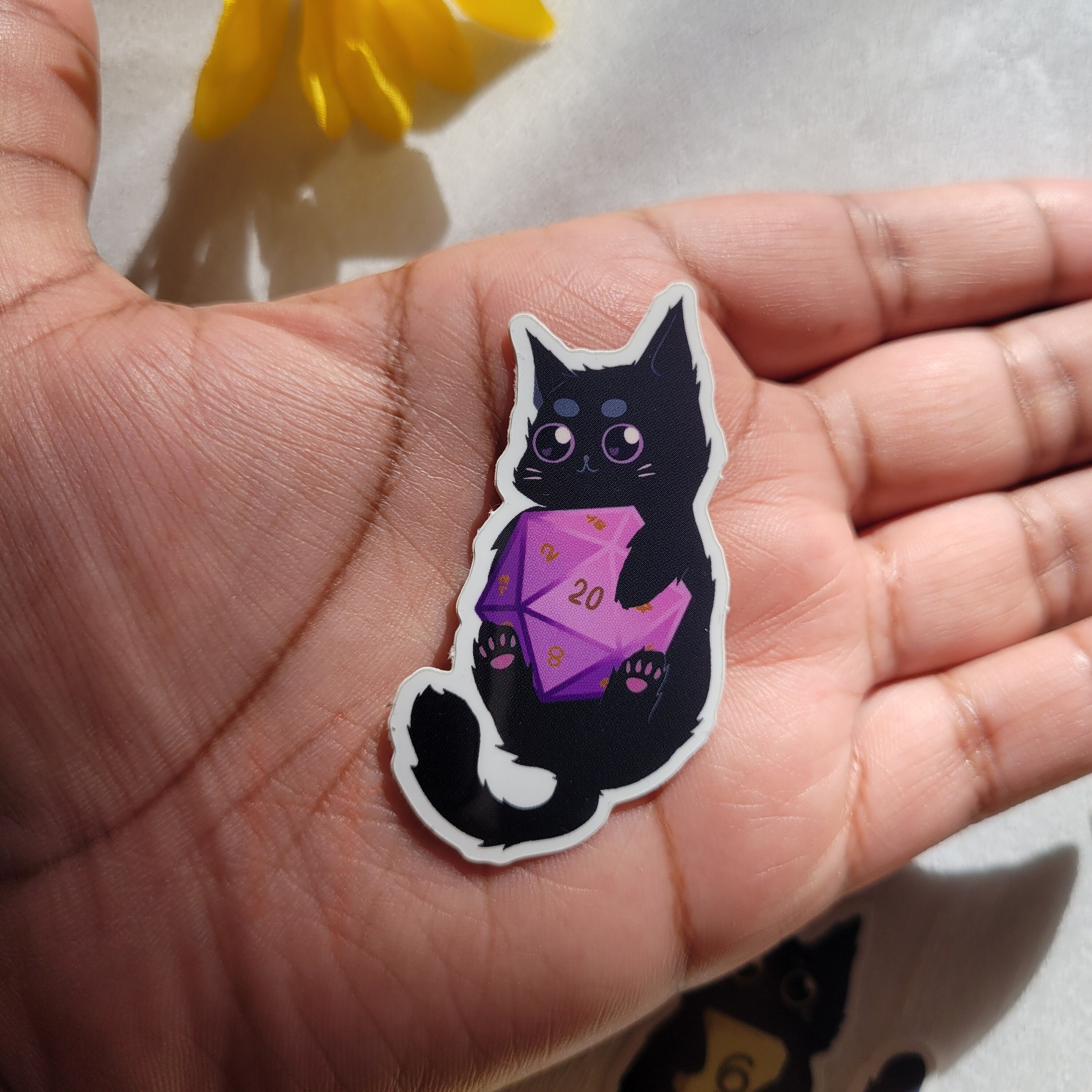 Mini Set D&D Cats Glossy Stickers // Dnd Dice Cute - Etsy