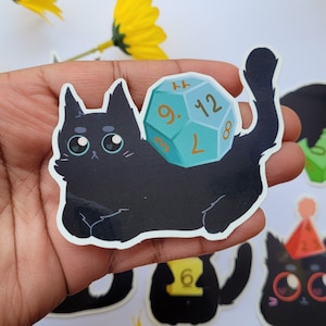 D&D Cats - Glossy Stickers // Dnd, Dice, Cute, Animal, Fantasy, Ttrpg ...