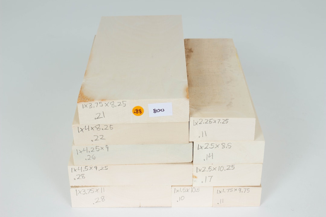 American Holly Lumber, Premium Grade White Solid Wood Planks, 1-inch ...