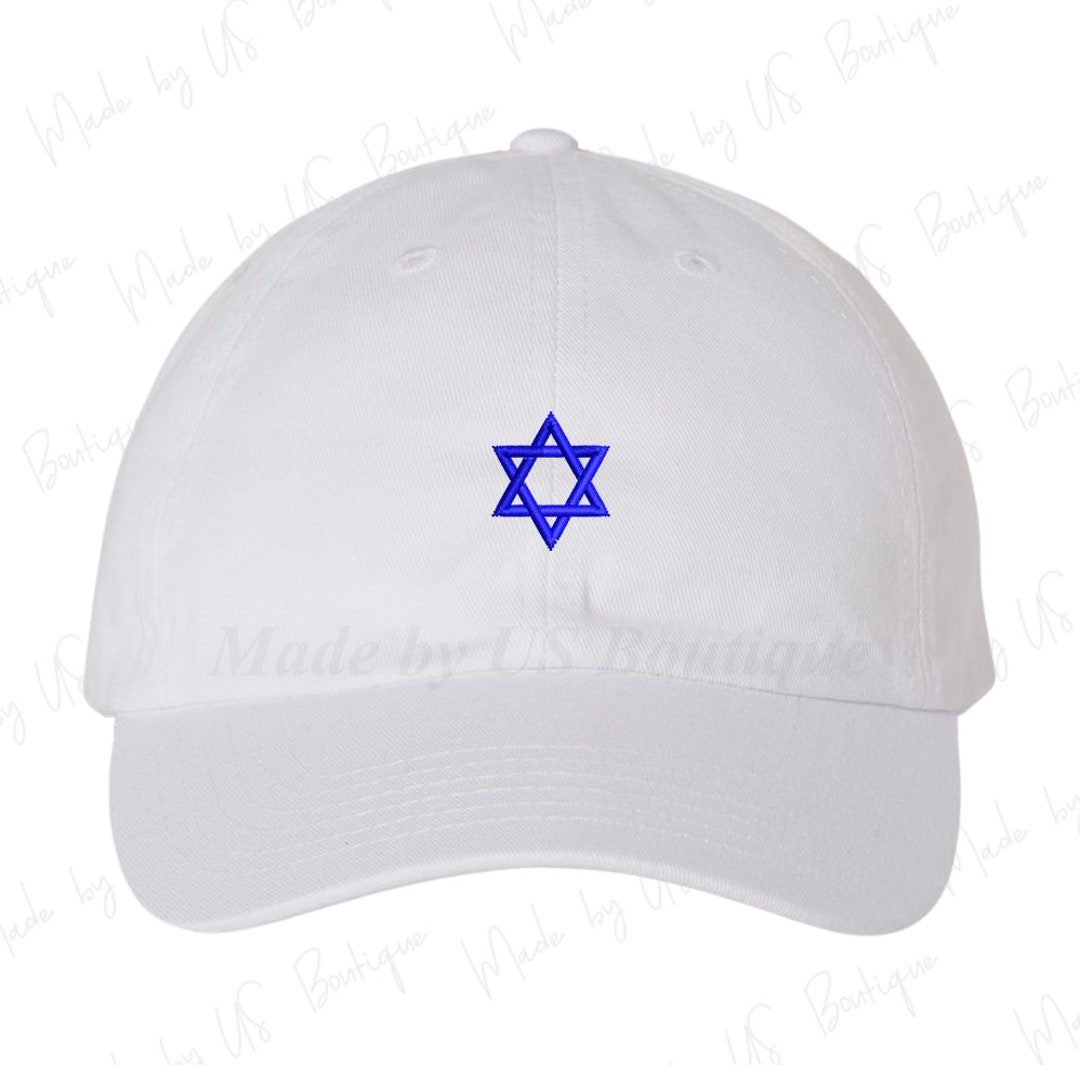 Star of David Hat Israel Jewish Hebrew Yisra'el Embroidered Baseball ...