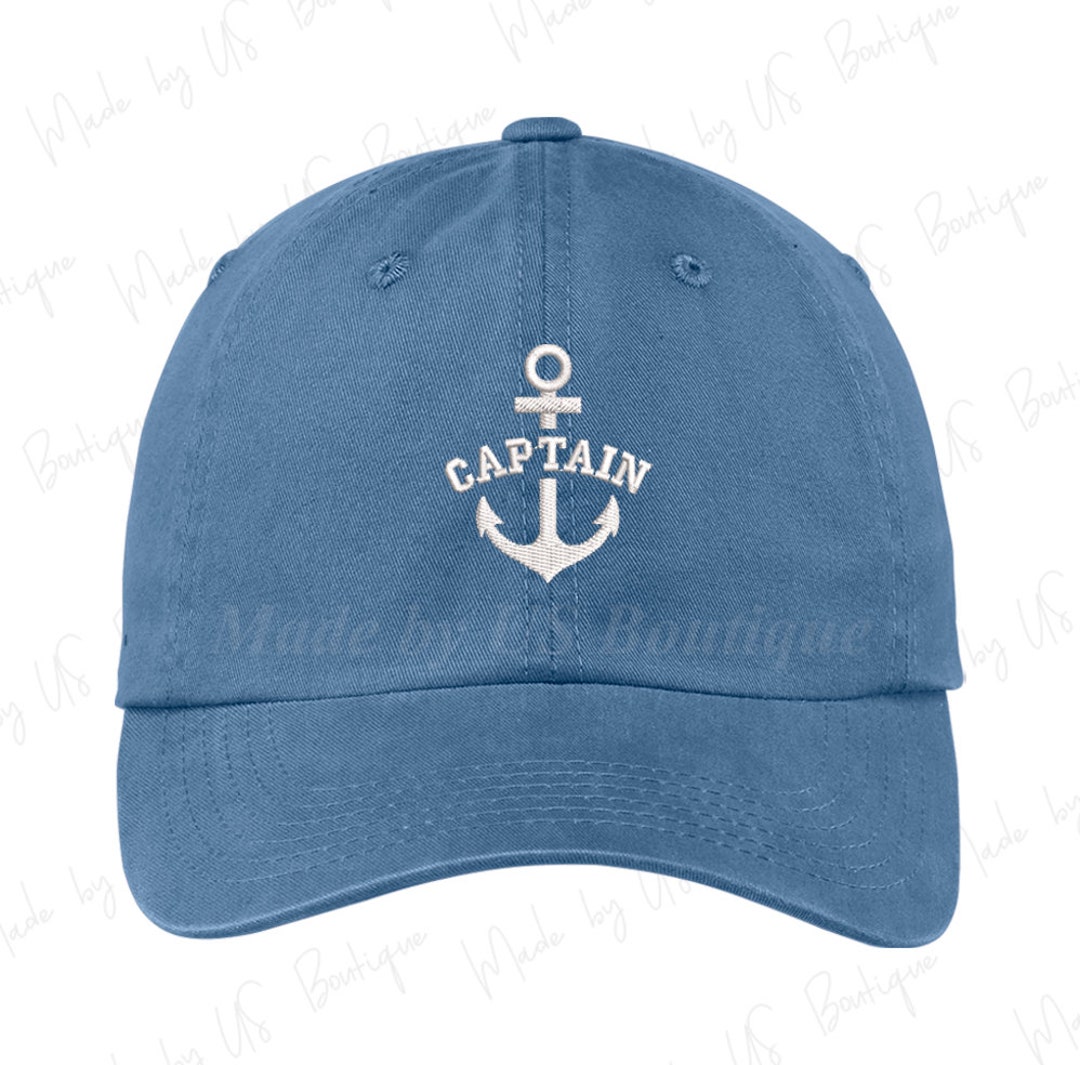 Captain Anchor Hat Embroidered Baseball Dad Cap, Vessel, Sea, Ocean ...