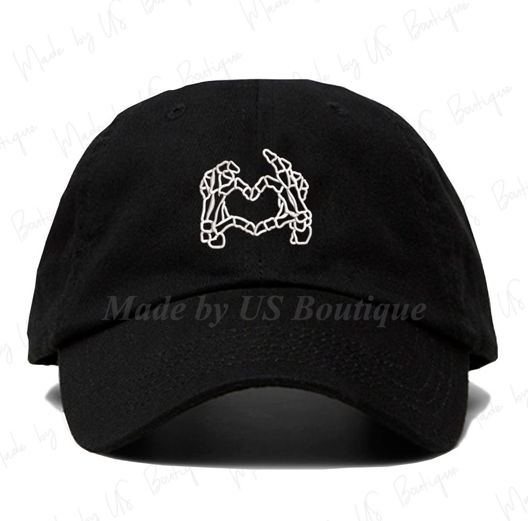 Skeleton Heart Hat, Embroidered Baseball Dad Cap, Still Emo, Emo Hat ...