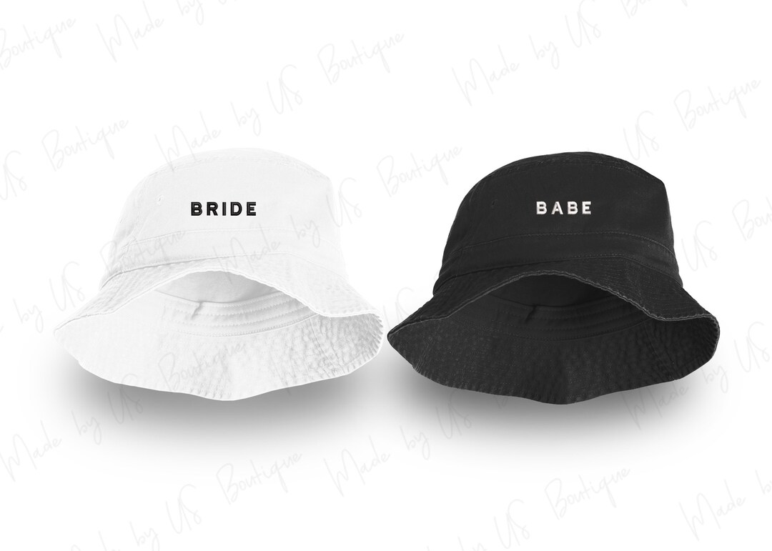 Bride and Babe Bucket Hat, Just Married, Wife, Wedding, Couples, Hubby ...