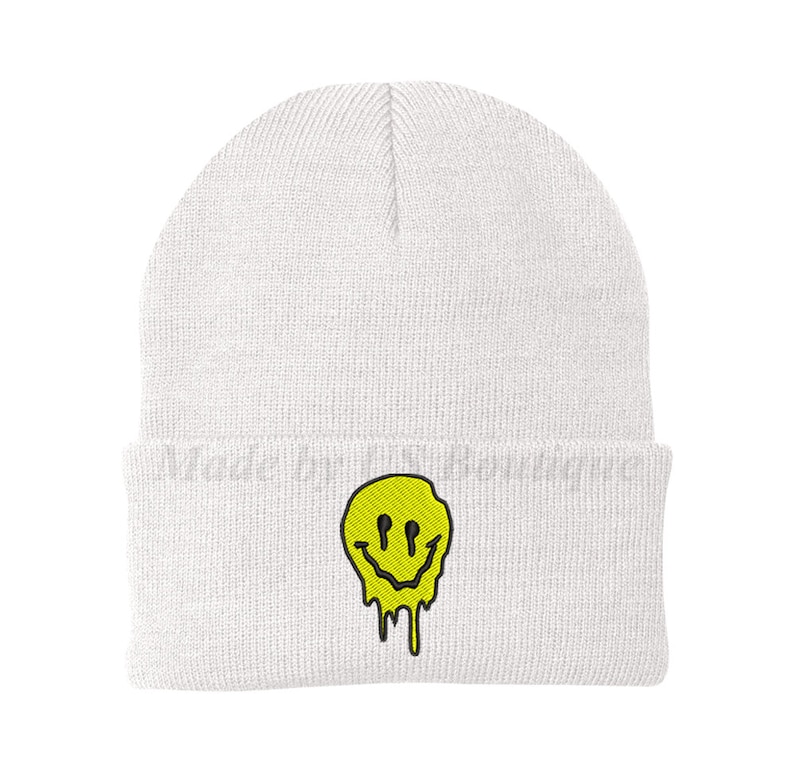 Acid Smiley Face Beanie House Music DJ Techno EDM Drum and Bass Tech ...