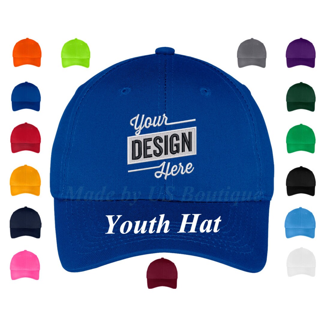 Personalized Custom Embroidered Youth Hat, Custom Logo, Design Your Own ...