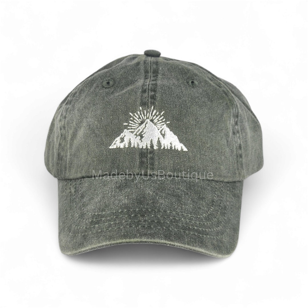 Mountain Hat, Embroidered Baseball Dad Cap, Mountain Range Baseball Hat ...