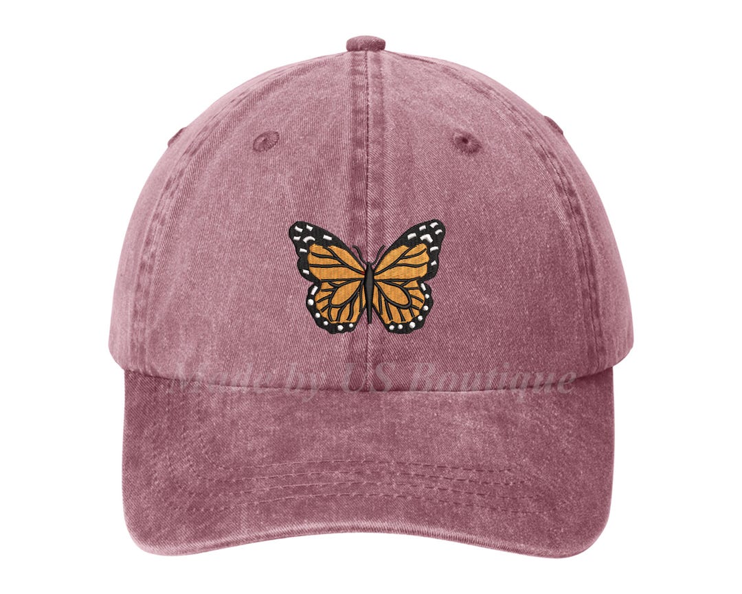 Monarch Butterfly | Embroidery Design | Vintage Hat | Dad Hat | Cute ...