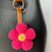 Pink Daisy Crochet Keychain, Pink Flower Keychain - Etsy