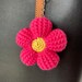 Pink Daisy Crochet Keychain, Pink Flower Keychain - Etsy