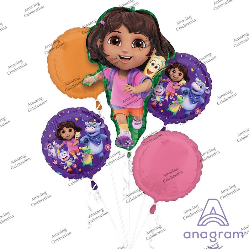 Dora the Explorer Balloon Bouquet: Licensed Birthday Party Decoration ...