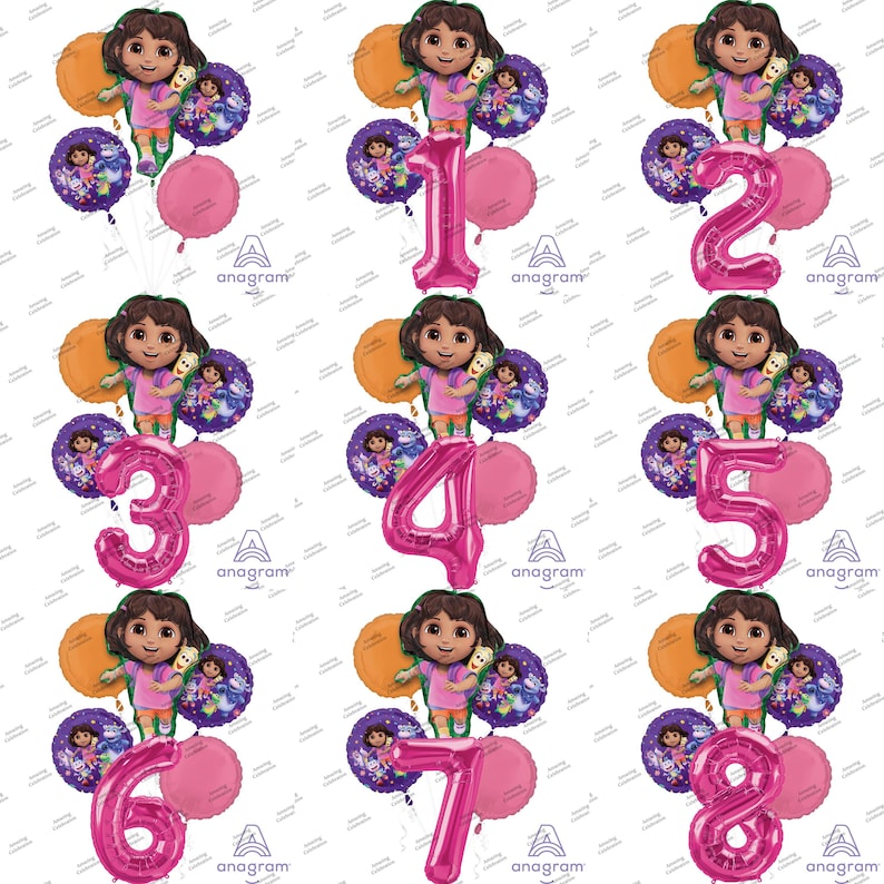 Dora the Explorer Balloon Bouquet: Licensed Birthday Party Decoration ...