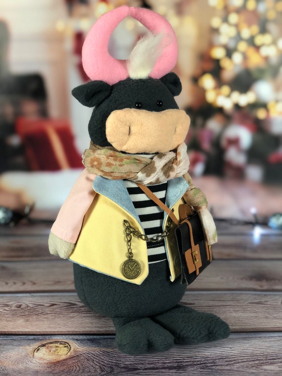 Toys & Games Toys Bull 2021 symbol Crochet bull Stuffed cow toy cow ...