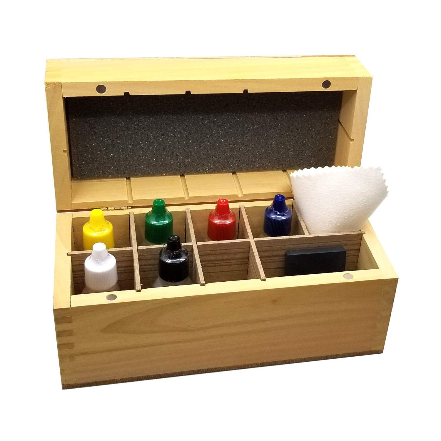 Large Wooden Storage Box Holds 6+ Gold Test Acids 10k 14k 18k 925 ...