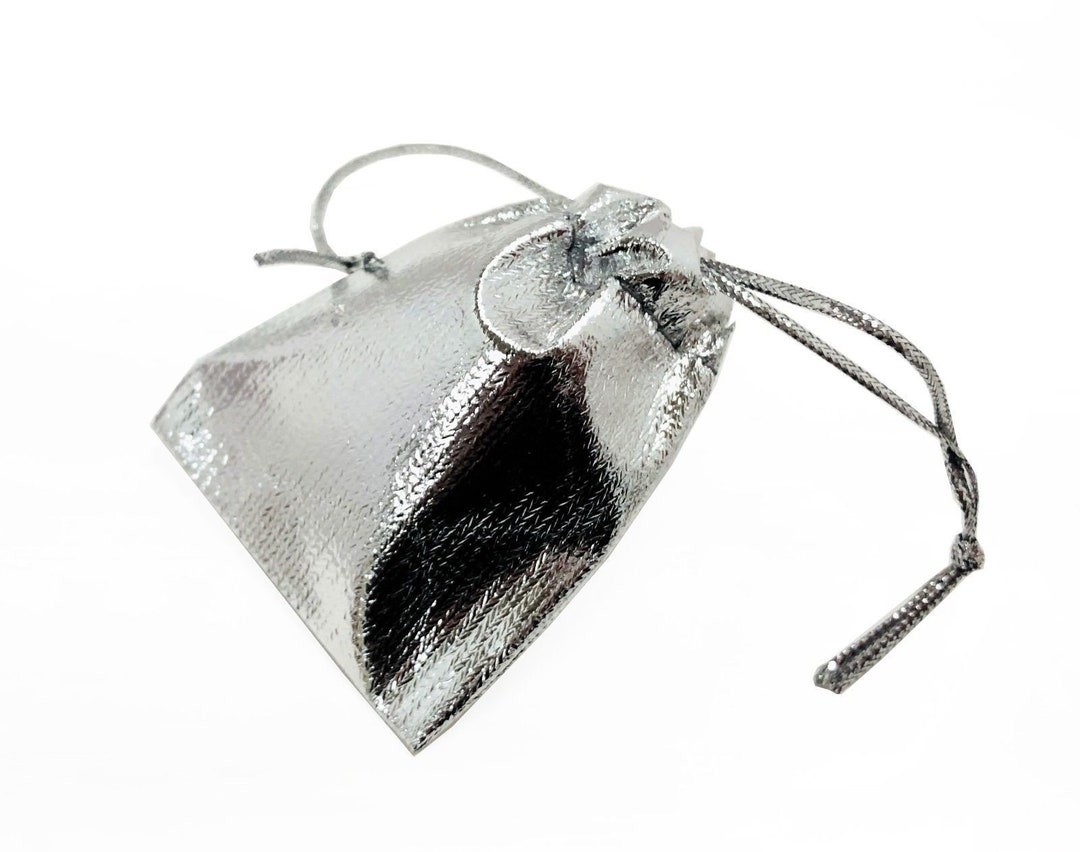 Mini Metallic Drawstring Jewelry Pouches Silver - Dozen - Etsy
