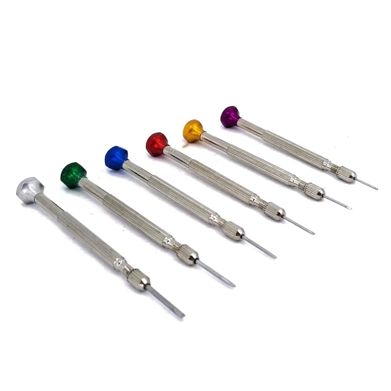 6pc Mini Screwdriver Set - 0.67mm - 1.35mm Flat Head Small Screwdrivers ...