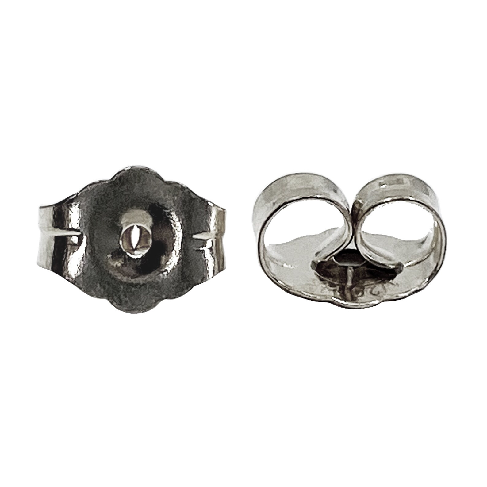 2 PC ( 1 Pair ) Sterling Silver Jewelry Friction Earring Backs Medium ...