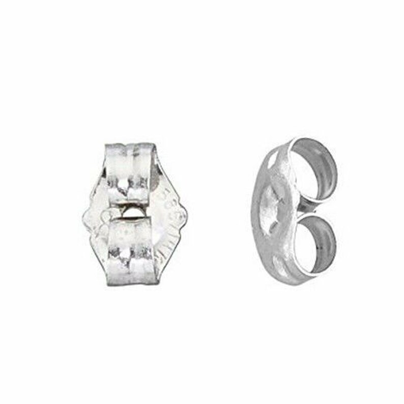 2PC 1 Pair 14k White Gold Jewelry Friction Earring Backs - Etsy