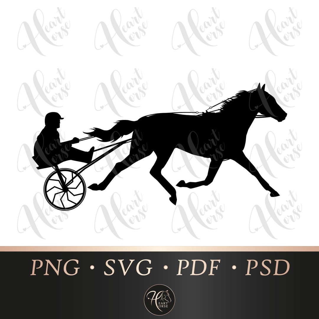 Harness Racing Horse Silhouette (digital Files) - Etsy