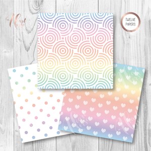 Pastel Rainbow Digital Papers, Luxury Backgrounds, Rainbow Texture ...