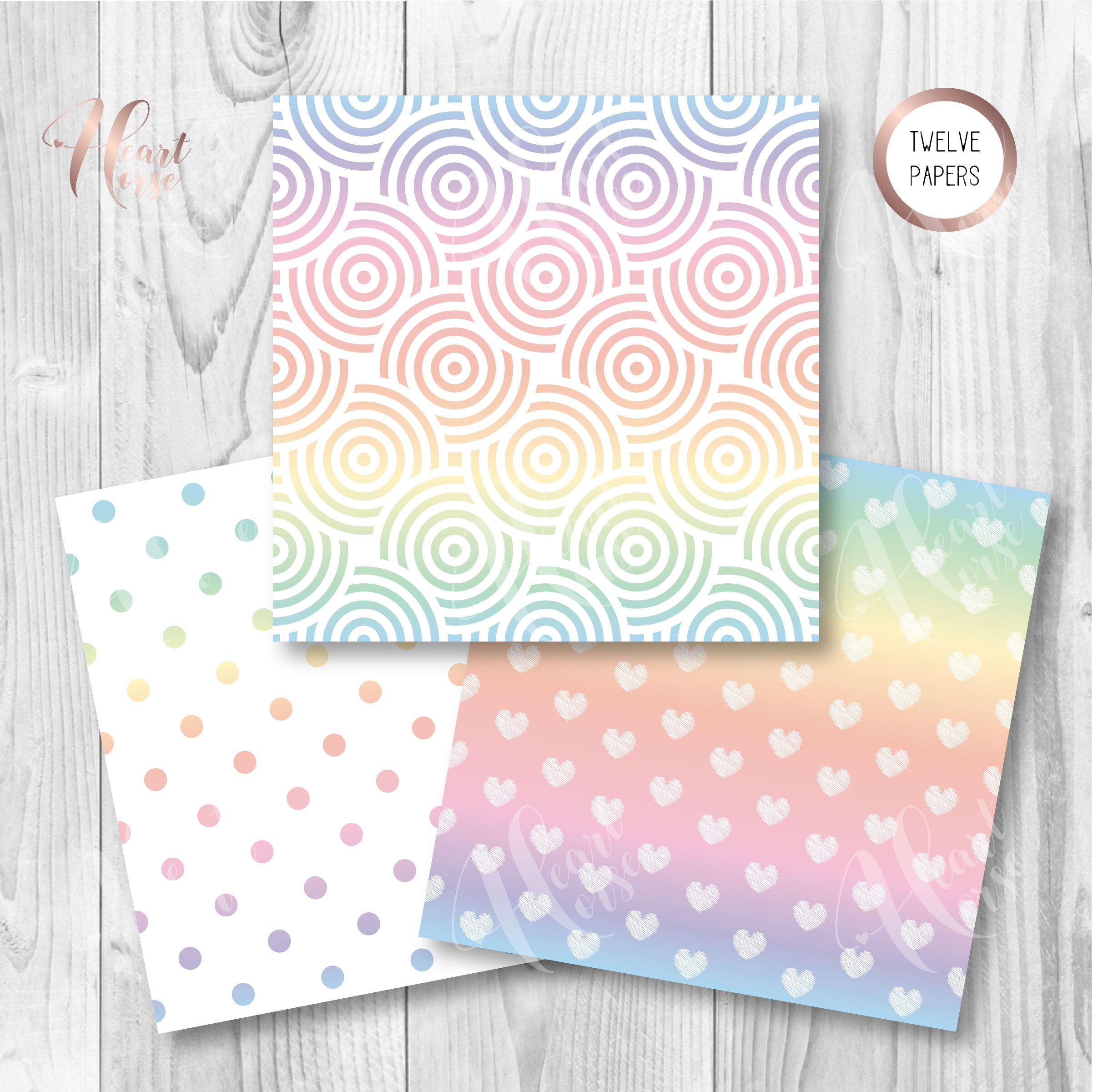Pastel Rainbow Digital Papers, Luxury Backgrounds, Rainbow Texture ...