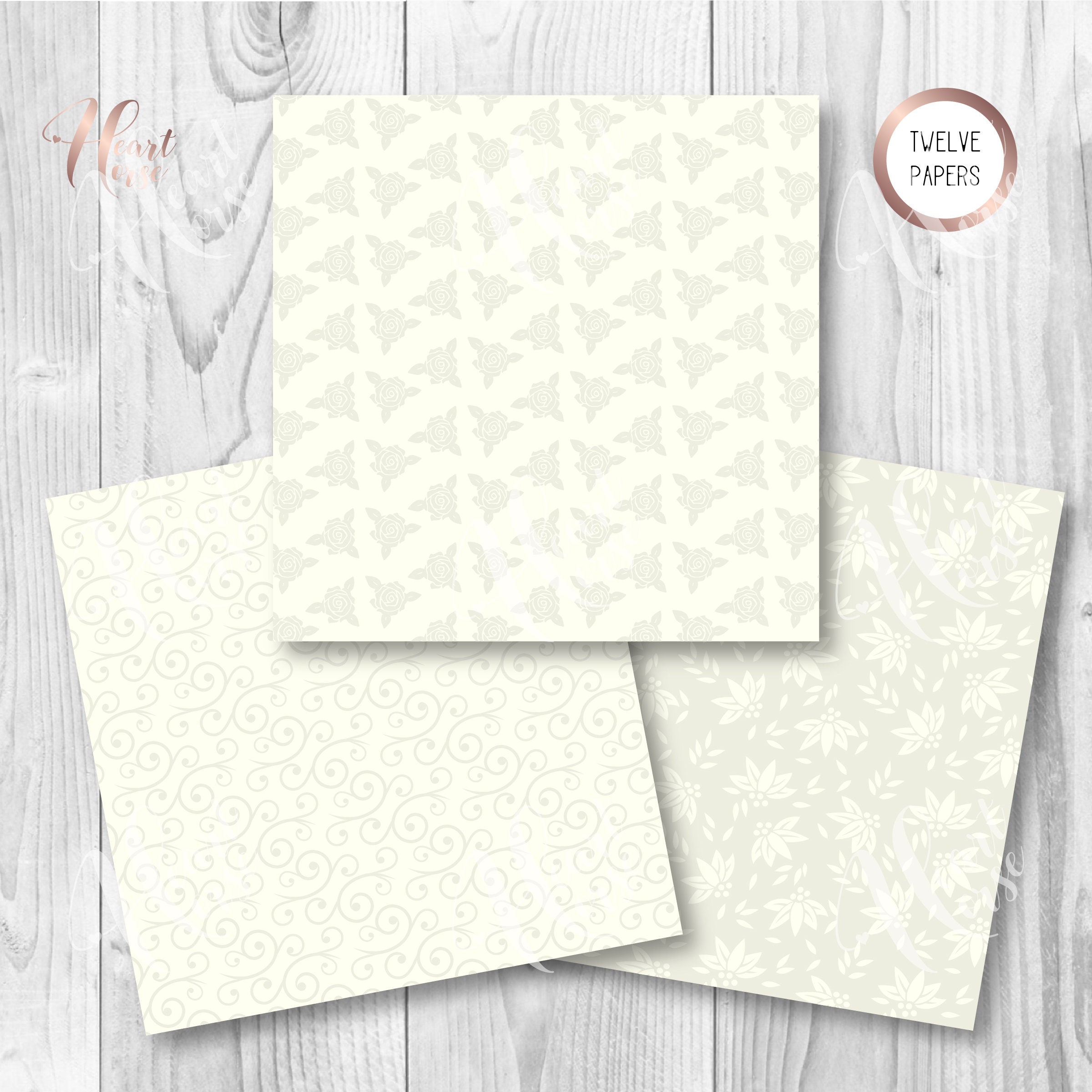 Ivory Digital Papers, Cream Background, Wedding Textures, Seamless ...