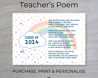 Year 6 Leavers Poem - Etsy