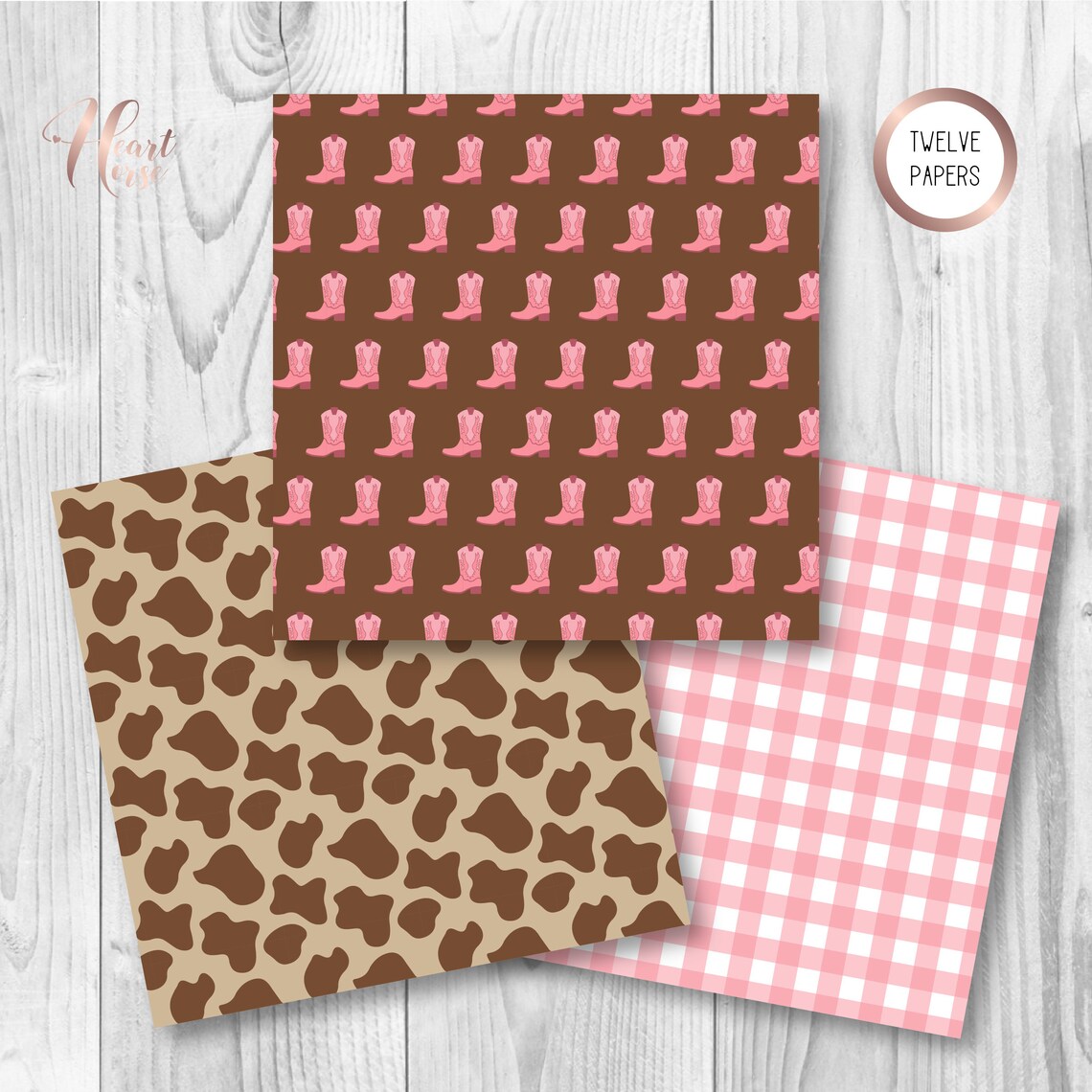 Cowgirl Digital Papers Western Backgrounds Rodeo Textures - Etsy