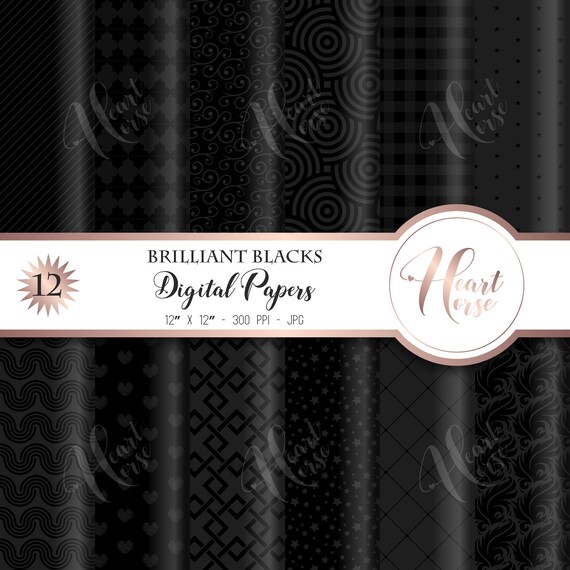 Black Digital Papers Dark Background Luxury Textures | Etsy