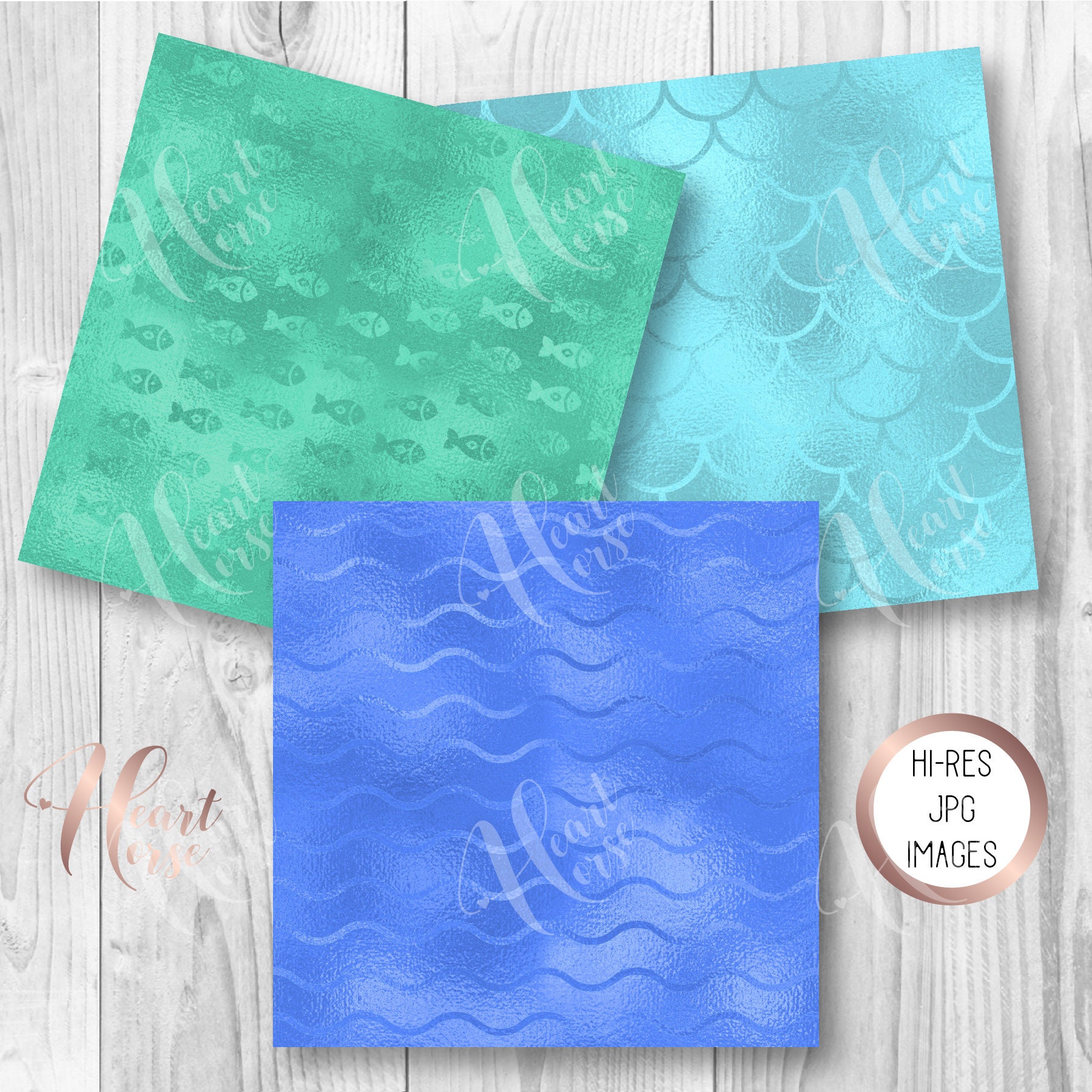 Mermaid Shimmer Digital Papers Seamless Luxury Backgrounds - Etsy