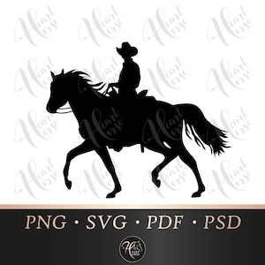 Cowboy Silhouette Svg, Rodeo Svg, Horse Svg, Western Riding Svg, Cowboy ...