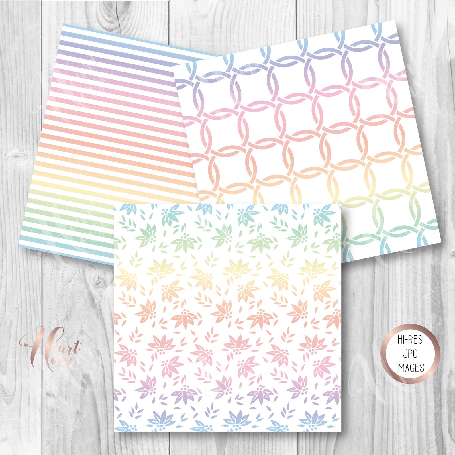 Pastel Rainbow Digital Papers, Luxury Backgrounds, Rainbow Texture ...