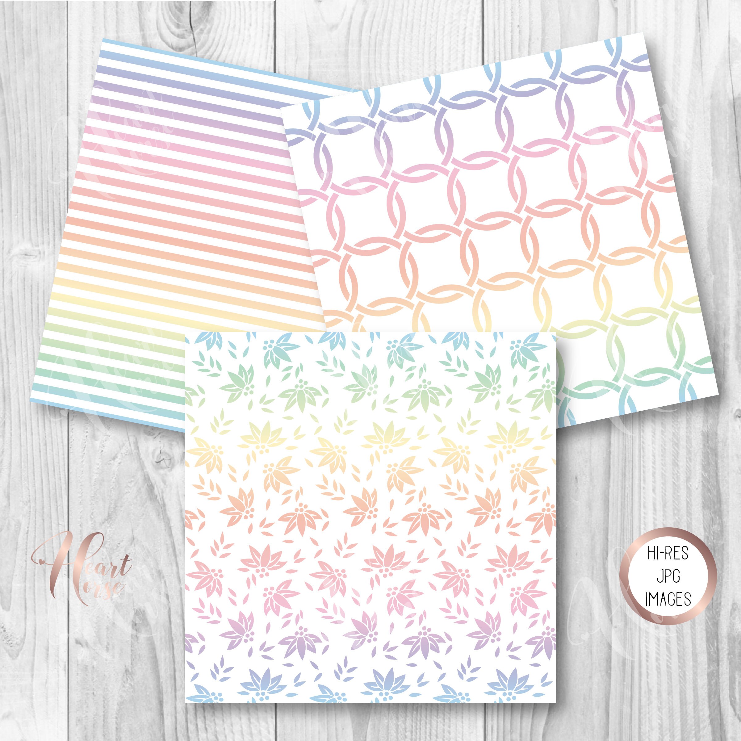 Pastel Rainbow Digital Papers, Luxury Backgrounds, Rainbow Texture ...