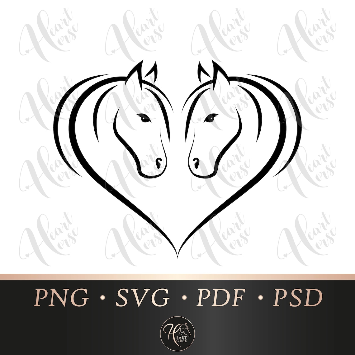Horse Heart Svg, Heart Horse Svg, Equestrian Logo, Horse Lover Svg - Etsy