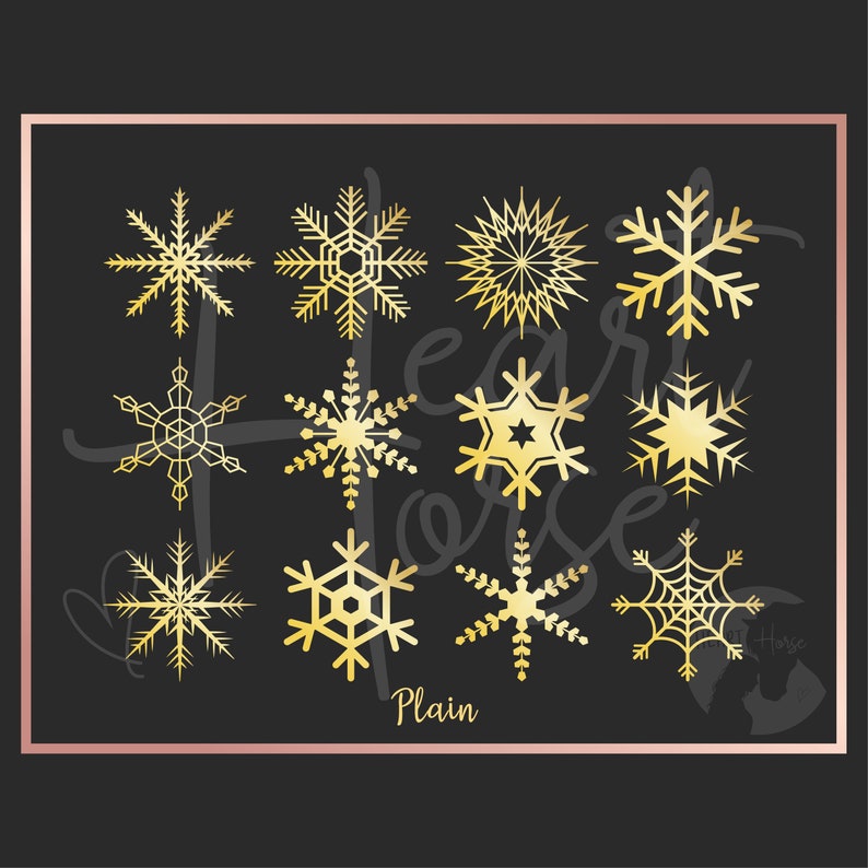 Gold Snowflakes Clip Art Set, Gold Glitter, Gold Foil, Golden ...