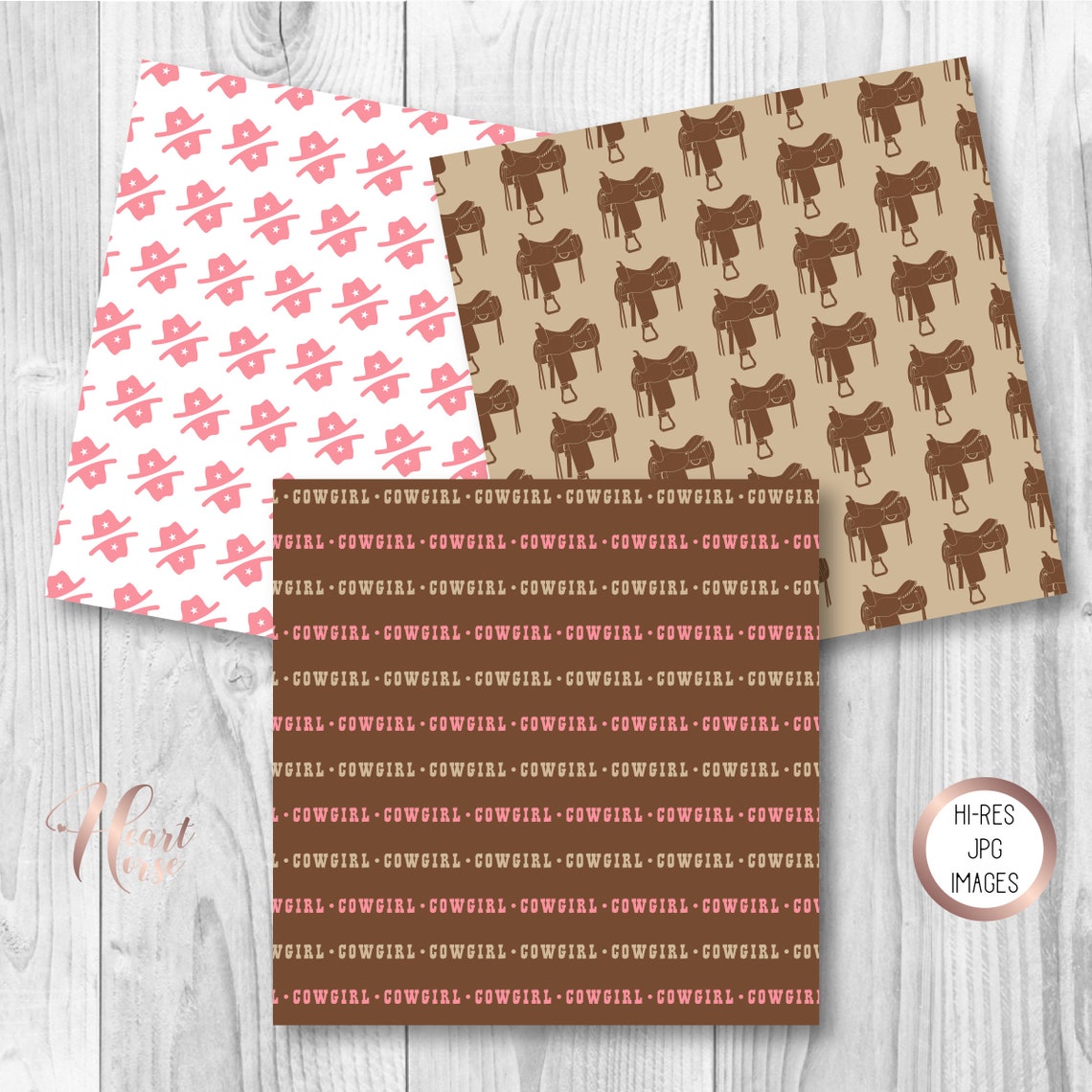 Cowgirl Digital Papers Western Backgrounds Rodeo Textures - Etsy