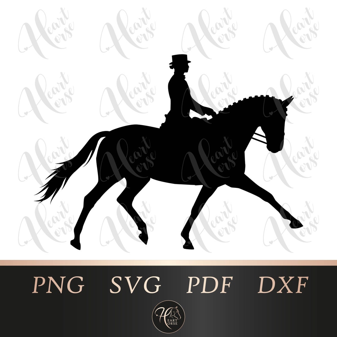 Extended Trot Svg, Dressage Svg, Horse Silhouette Svg, Equestrian Sport ...